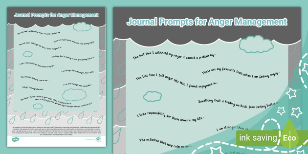 Journal Prompts for Anger Management (teacher made)