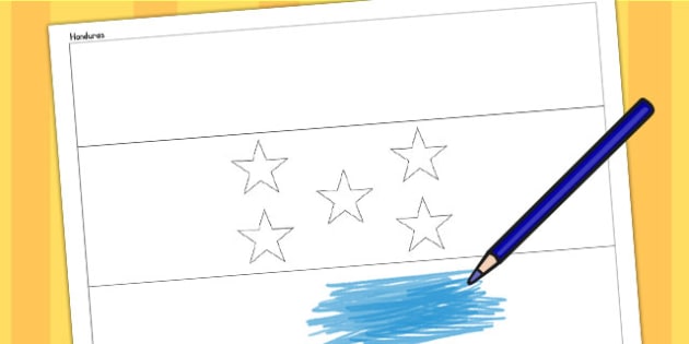 Honduras A4 Colouring Flag (teacher made)