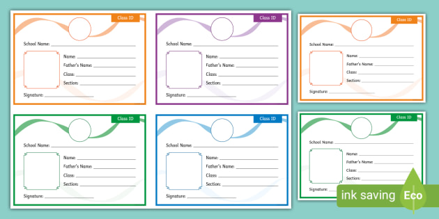 Class Identification Card Activity Sheet (Teacher-Made), 08/15/2023