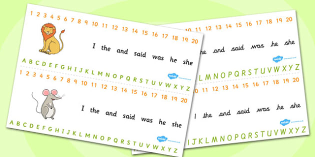 The Lion And The Mouse Combined Number And Alphabet Strips