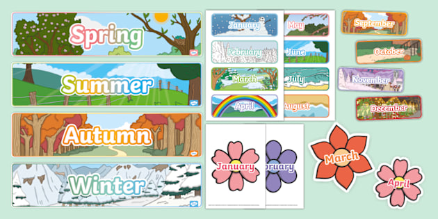 Spring Summer Fall And Winter Months Of The Year Four Seasons Tree
