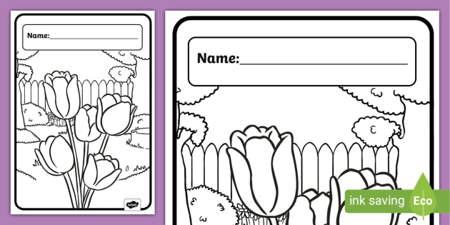 FREE! - Tulip Colouring Book Cover (teacher made)