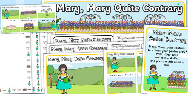 Mary Mary Quite Contrary Resource Pack (teacher made)