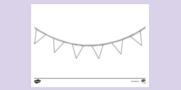 FREE! - Single Bunting Colouring Sheet | Colouring Sheets