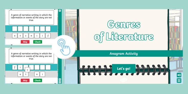Genres of Literature Interactive Anagram Game | Years 3-6