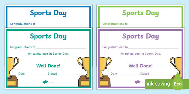 Sports Day Certificate Template