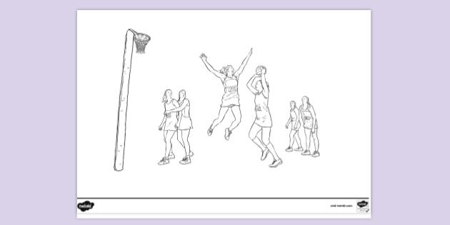 FREE! - Netball Colouring Sheet | KS1 Resources | Twinkl