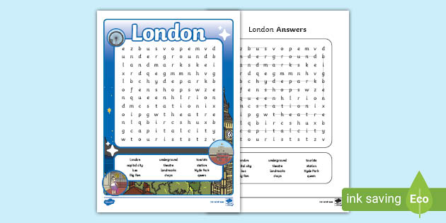 Lovely London Wordsearch