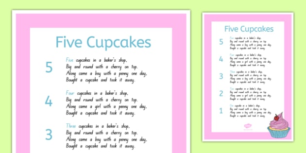 Five Cupcakes Nursery Rhyme Poster (teacher made)