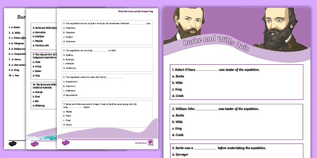 Crash Course Podcast Inland Explorers Burke and Wills Quiz