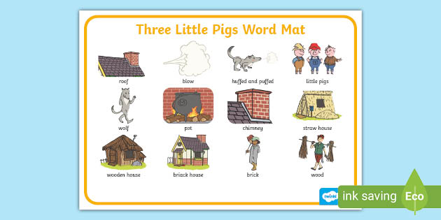 The Three Little Pigs Word Mat (teacher made)
