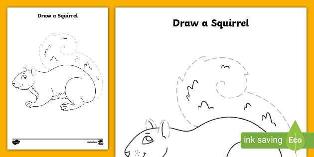 EYFS Draw a Squirrel Pencil Control Activity (teacher made)