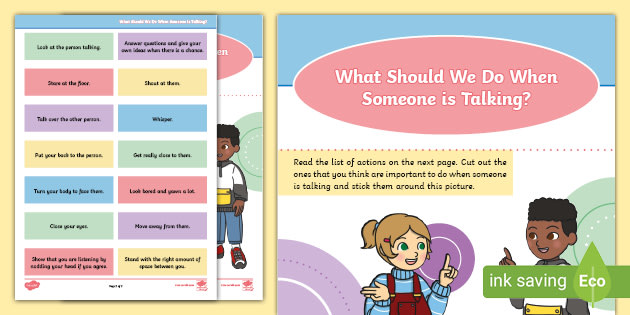 What Should We Do When Someone Is Talking? (teacher made)