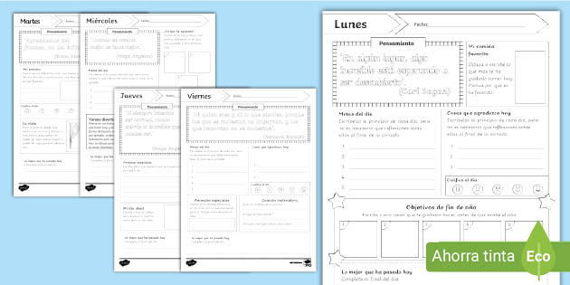 Mi diario de bienestar (teacher made)