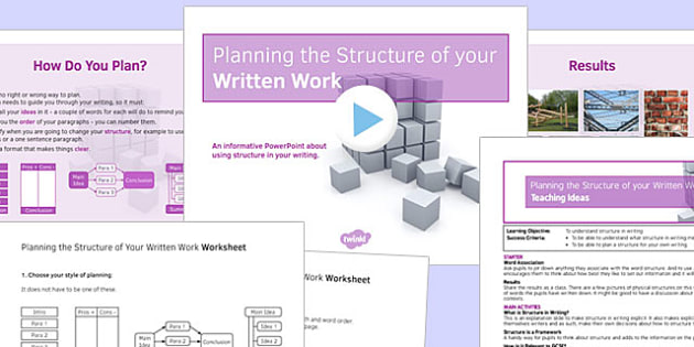 GCSE Creative Writing: Structuring Your Work Lesson Pack