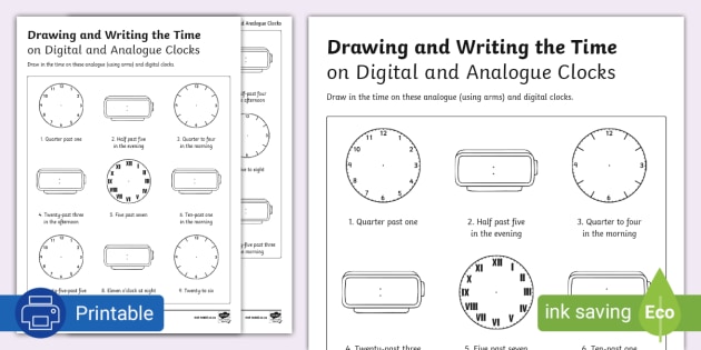 Digital Clock Worksheets Printable Free Telling Time Worksheets