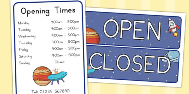 Space Travel Agents Role Play Signs (teacher made)