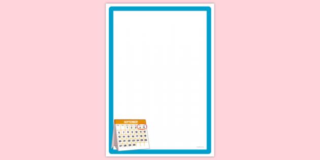FREE! - Weekend Calendar Page Border | Page Borders | Twinkl
