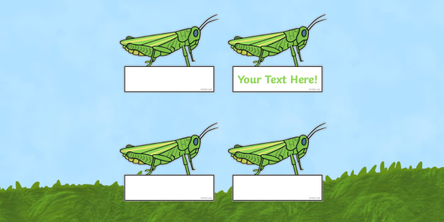 Grasshopper-Themed Editable Self-Registration Labels