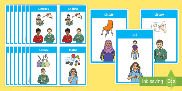 BSL Classroom Flashcards (teacher made)