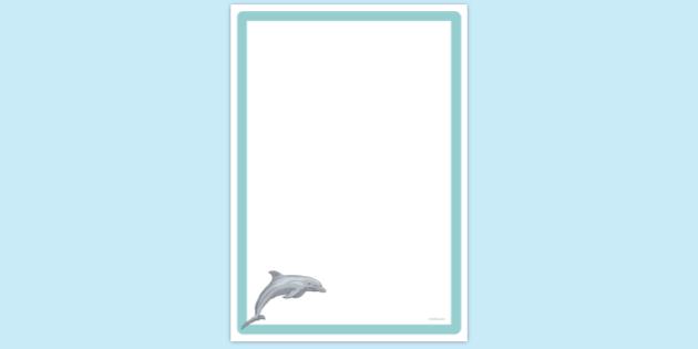 FREE! - Simple Blank Dolphin Page Border | Twinkl Page Borders