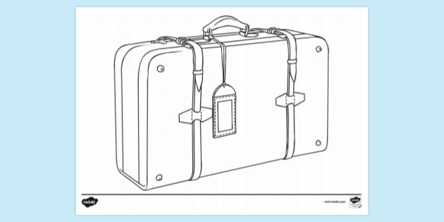 FREE! - Suitcase Colouring Sheet | Colouring Sheets | Twinkl