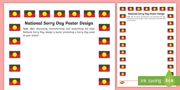 Sorry Day Poster Design Worksheet (teacher made)
