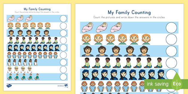 My Family Up to 10 Counting Activity