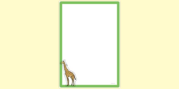 FREE! - Giraffe Cut Out Page Border (Teacher-Made)