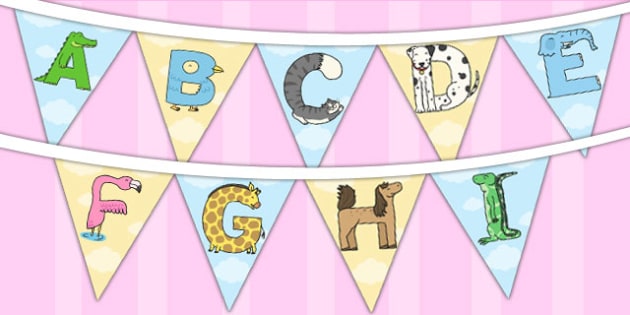 Animal Alphabet Display Bunting - animal, alphabet, display, bunting