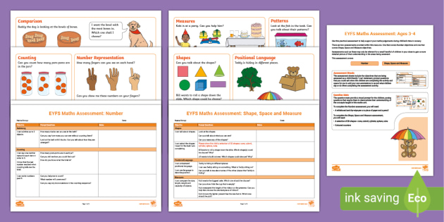 EYFS Maths Assessment Check: Ages 3-4 (creat de profesori)