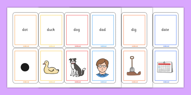 Initial d Sound Matching Cards - ESL D Pronunciation Cards