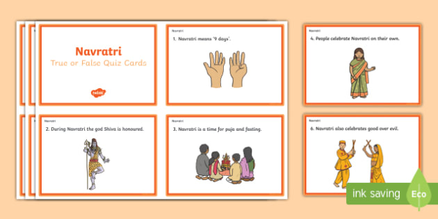 Navratri Quiz Cards (teacher made)