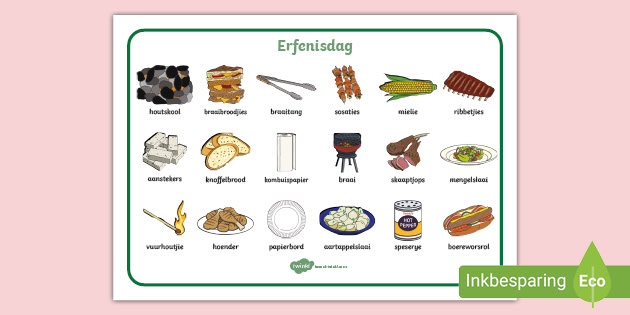 Erfenisdag Woordmat (teacher made)