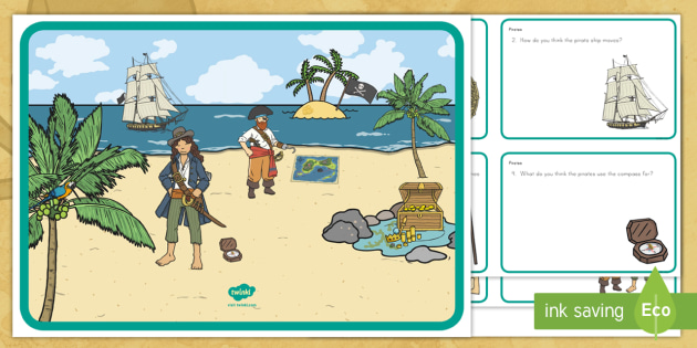 Pirates Scene and Question Cards (teacher made)