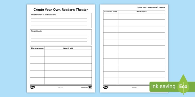 Create Your Own Reader's Theater Template (teacher made)