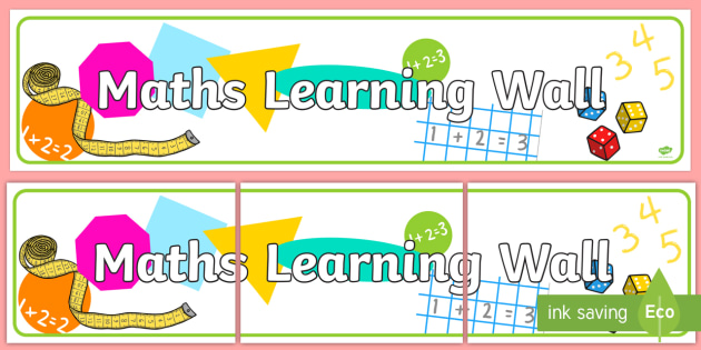 Maths Learning Wall Display Banner - numeracy, math, header