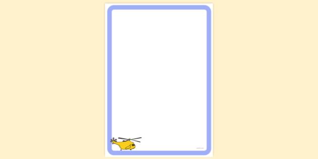 Helicopter Page Border | Page Borders | Twinkl