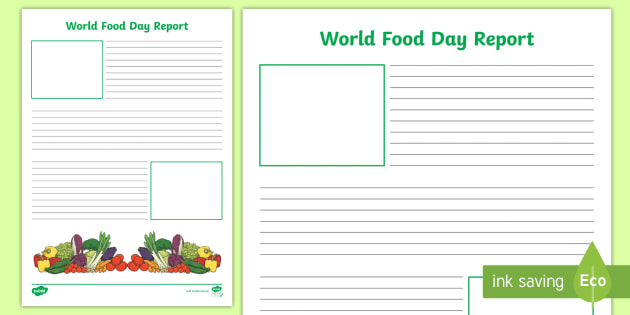World Food Day Report Writing Template | Twinkl