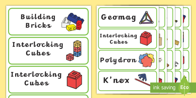 FREE! - Editable Construction Area Resource Labels (Green)