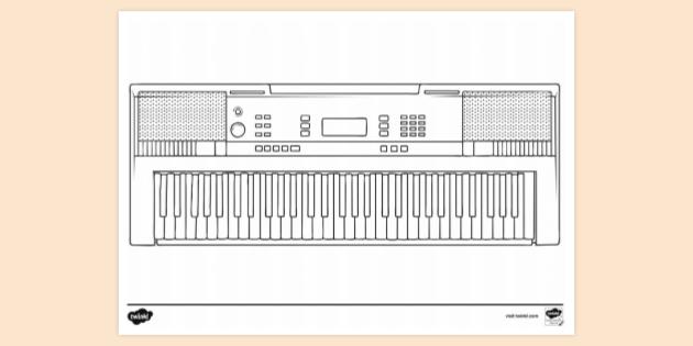 FREE! - Music Keyboard Colouring Sheet | Colouring Sheets | Twinkl