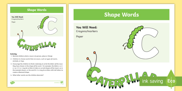 Shape Words Activity (teacher made)