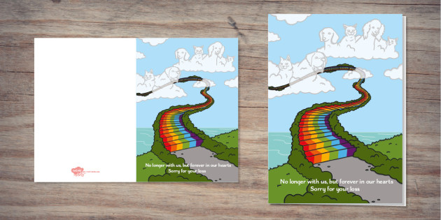 Rainbow Bridge Pet Loss Card | Twinkl Party (teacher made)