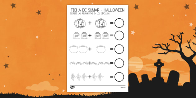 Hoja De Trabajo De Suma De Halloween