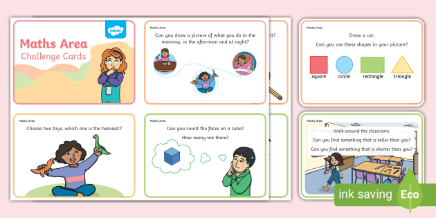 Maths Area Challenge Cards - Math Task Cards - KS1
