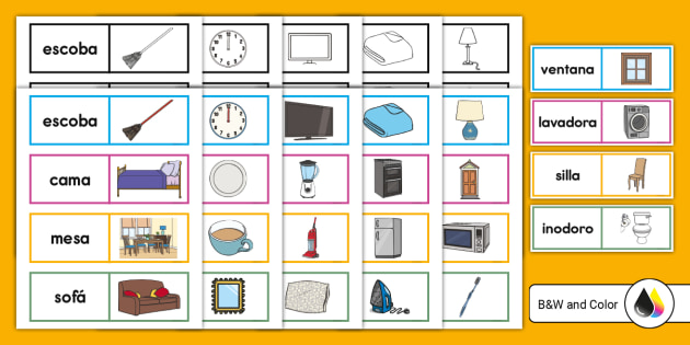 Spanish House Matching Worksheets