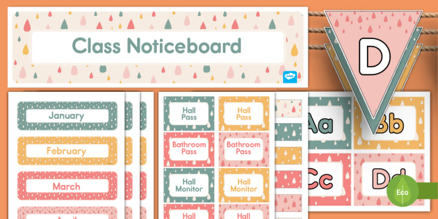 Raindrop Themed Back to School Classroom Display Pack