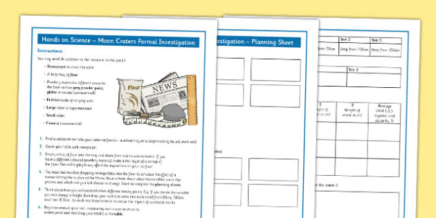 Lunar Craters Formal Investigation (teacher made)