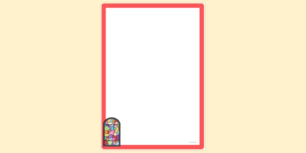 Simple Blank Stained Glass Page Border | Page Borders