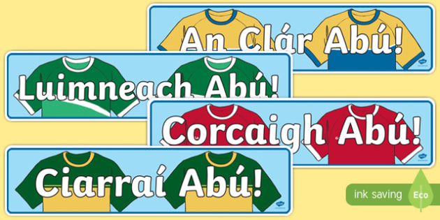 Irish Gaeilge Munster Counties Abú GAA Display Banner